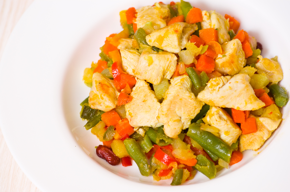 Mouth-watering Air-Fried Chicken with Mixed Vegetables
