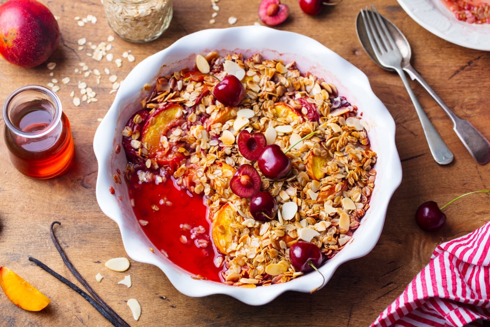 Luscious & Quick to Cook Air-Fried Plum Cherry and Granola